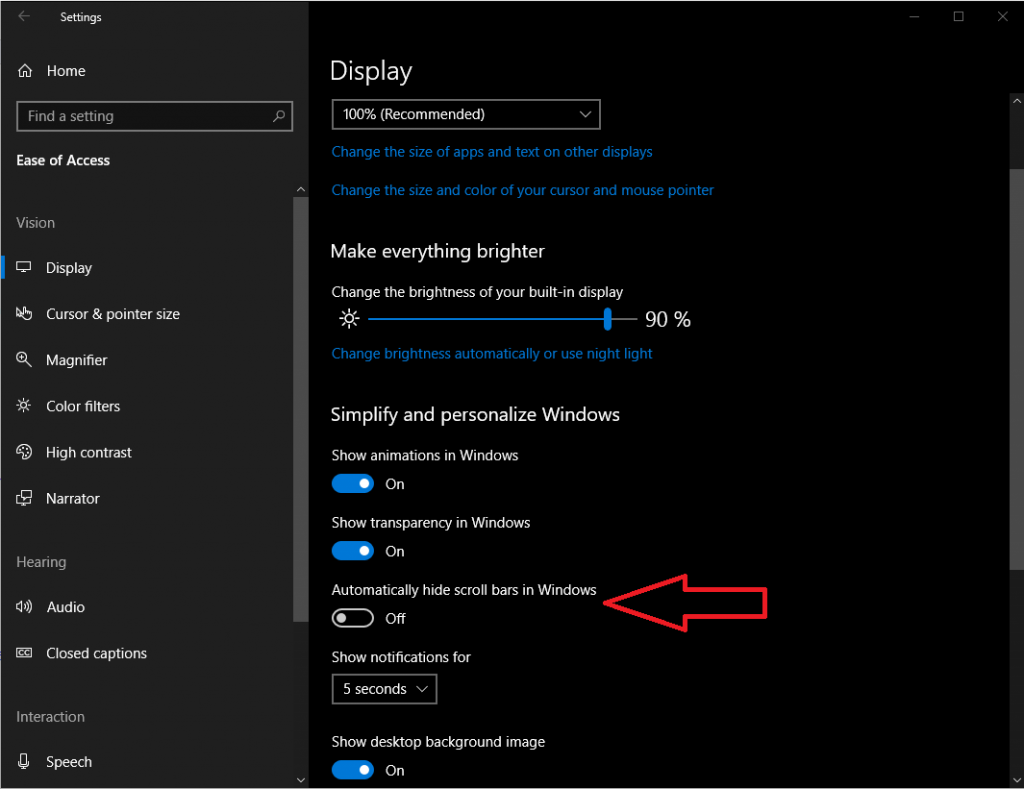 Disable Autohide Scrollbars Mstechpages